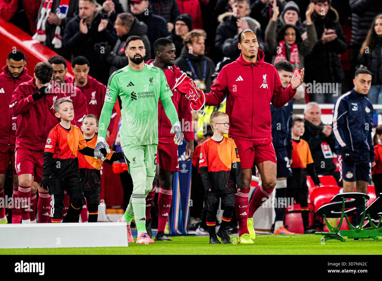 LIVERPOOL, ENGLAND - NOVEMBER 26: Players of Liverpool FC enter the ...