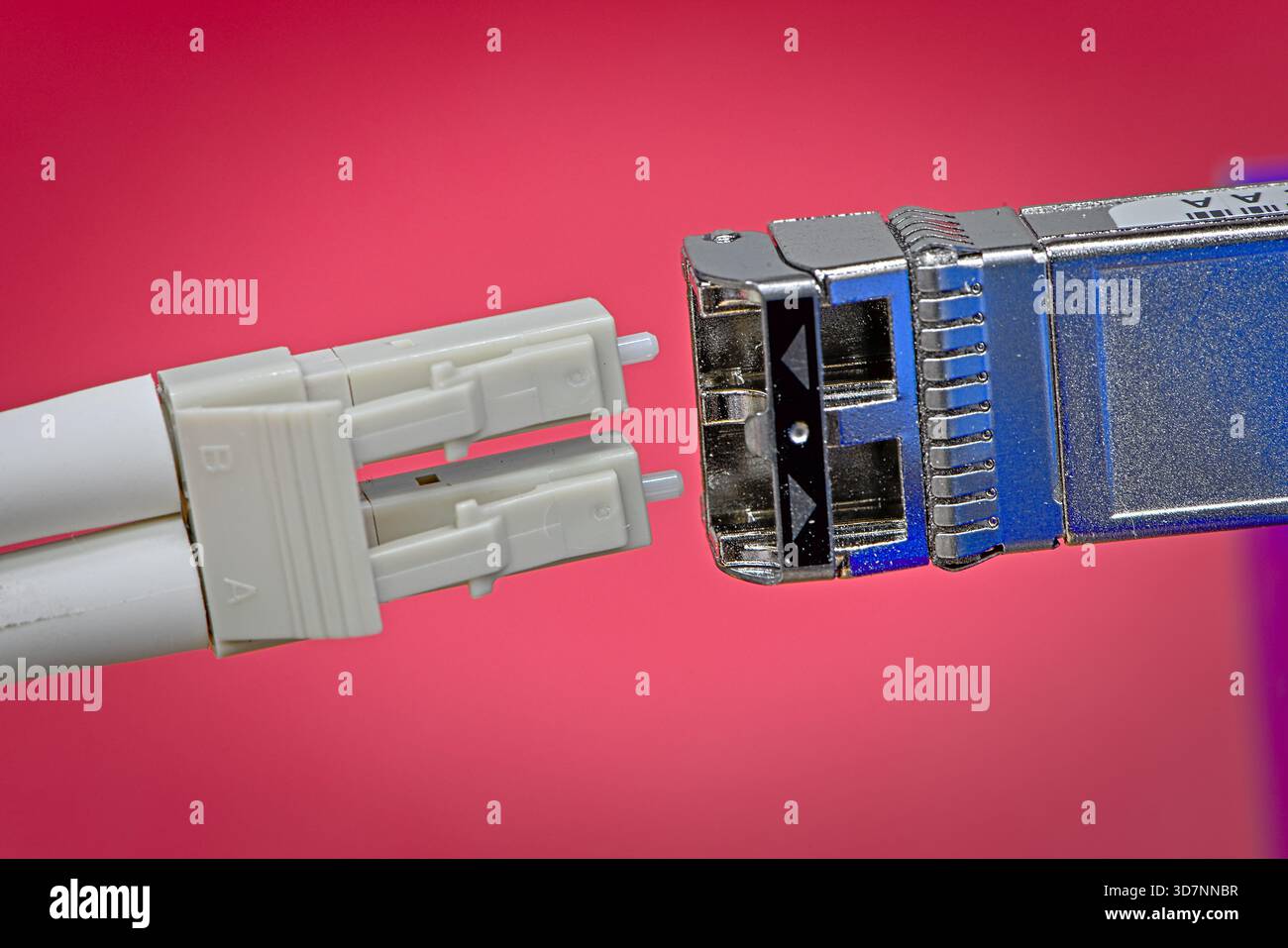 Fiber-optic cable connecting to SFP module Stock Photo - Alamy