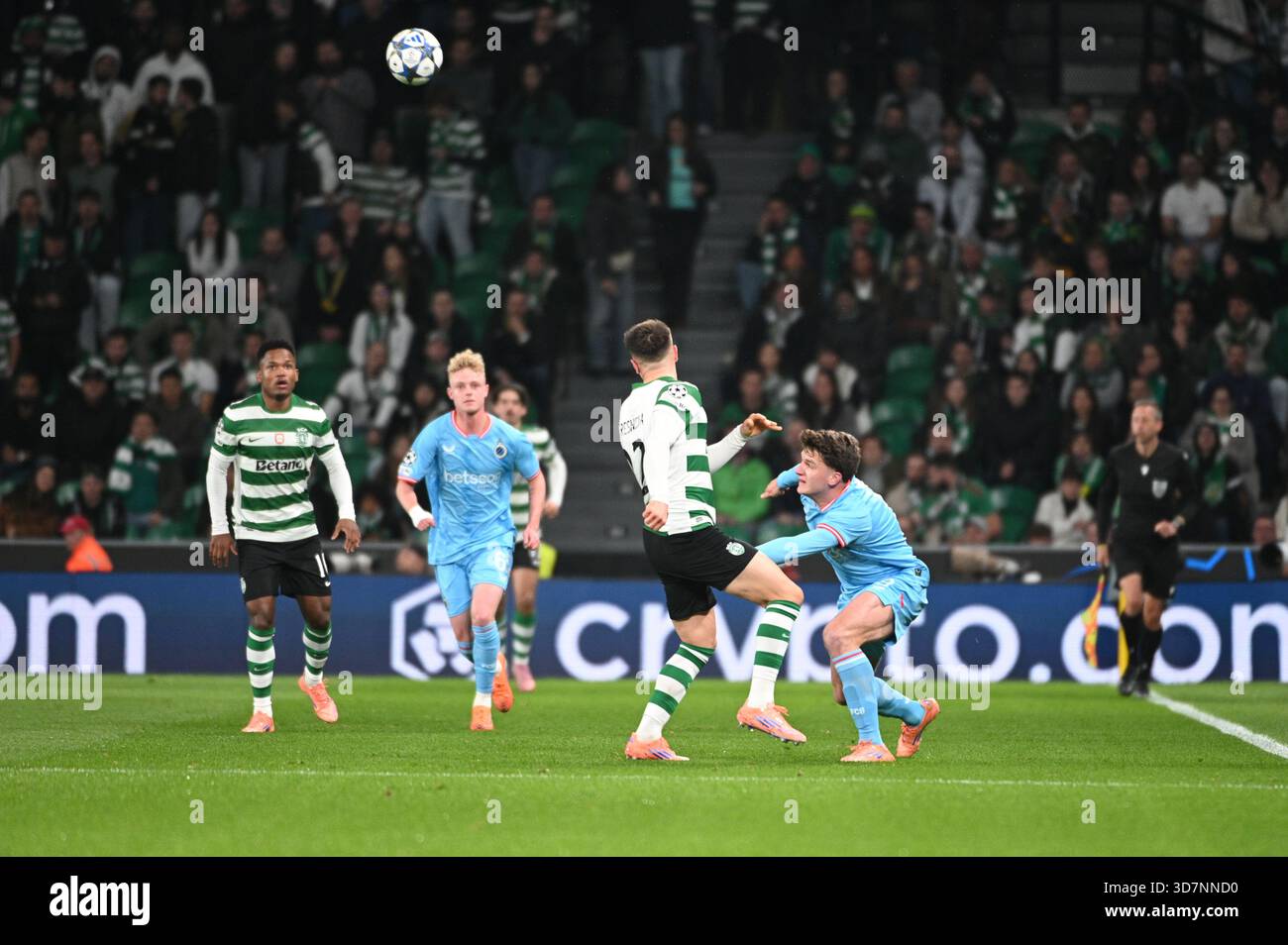 Lisbon, Portugal. 26 November 2025. Iván Fresneda defender of Sporting ...