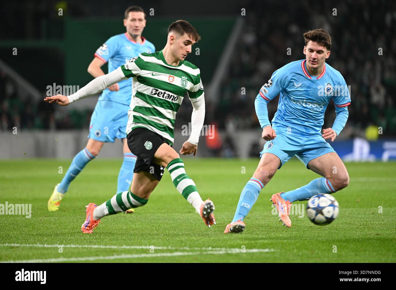 Lisbon, Portugal. 26 November 2025. Iván Fresneda defender of Sporting ...