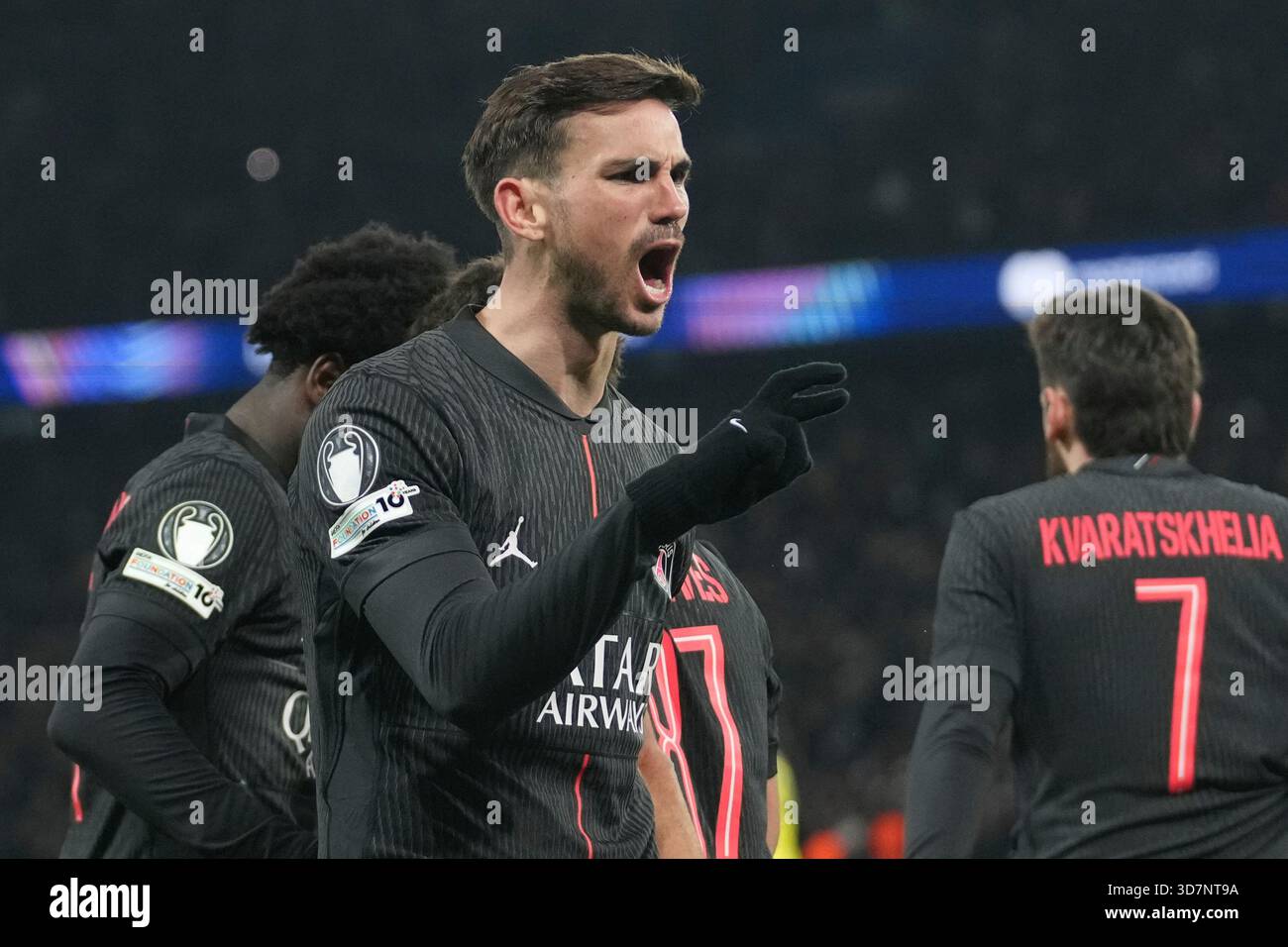 PSG's Fabian Ruiz celebrates after scoring his side's third goal during ...