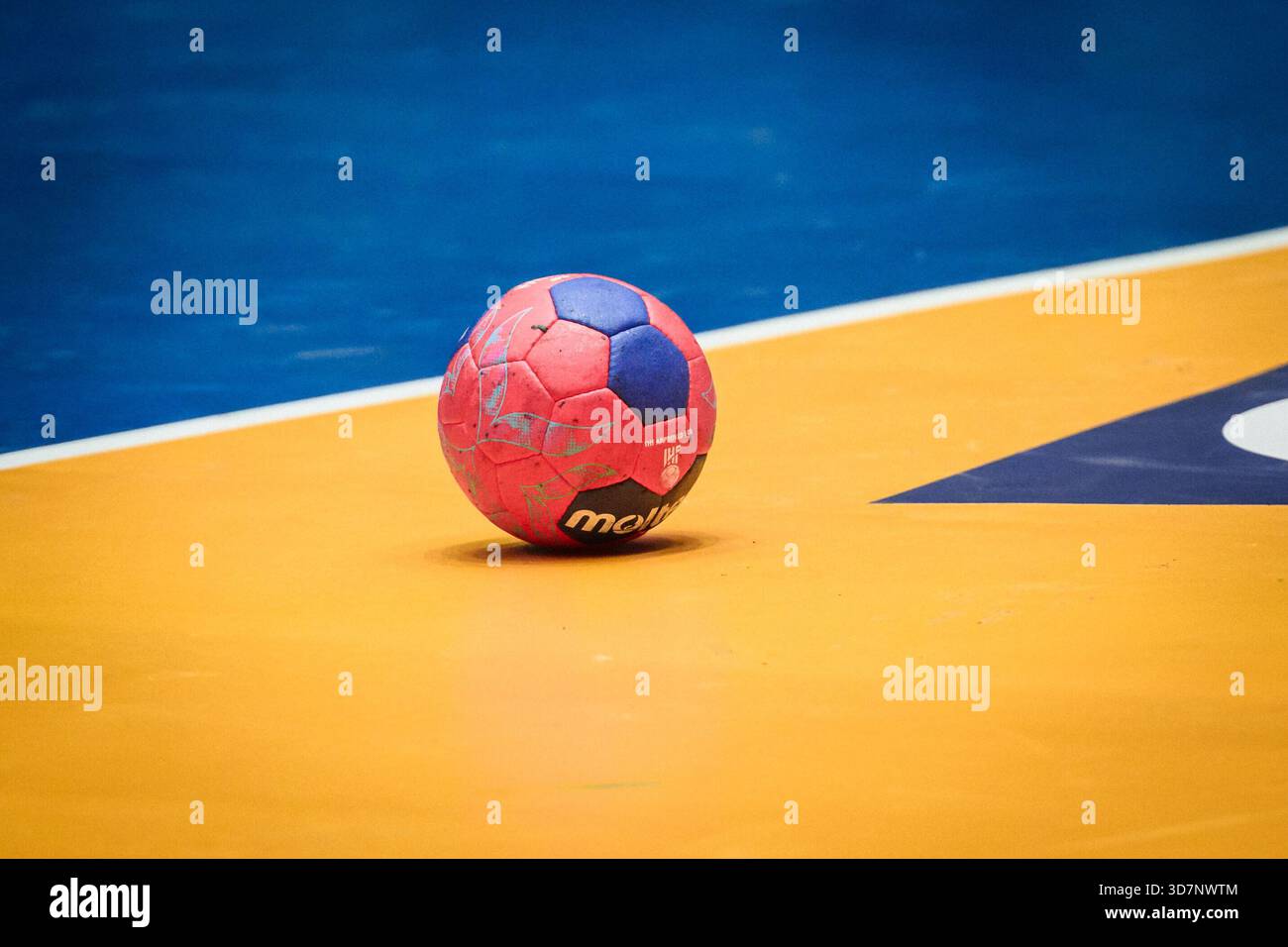 Feature, symbolic image: Official IHF game ball on the field [pitch ...