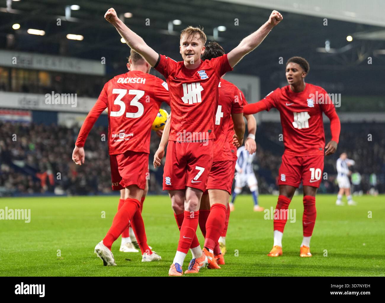Birmingham City's Tommy Doyle celebrates their side's first goal of the ...