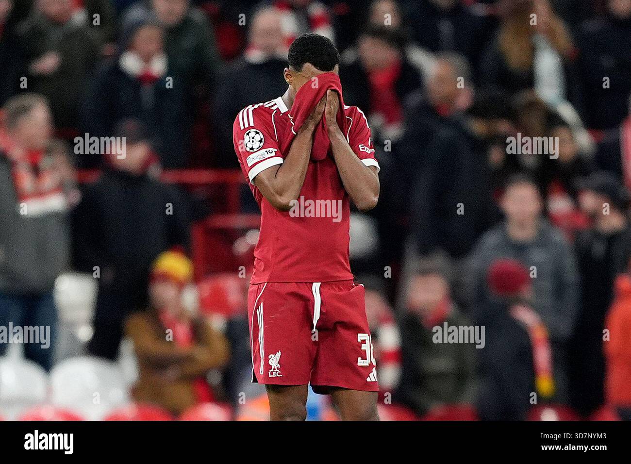 Liverpool's Ryan Gravenberch reacts after PSV Eindhoven's Couhaib ...