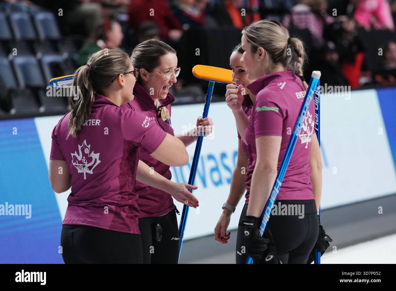 Christina Black, second from left, celebrates with her team after ...