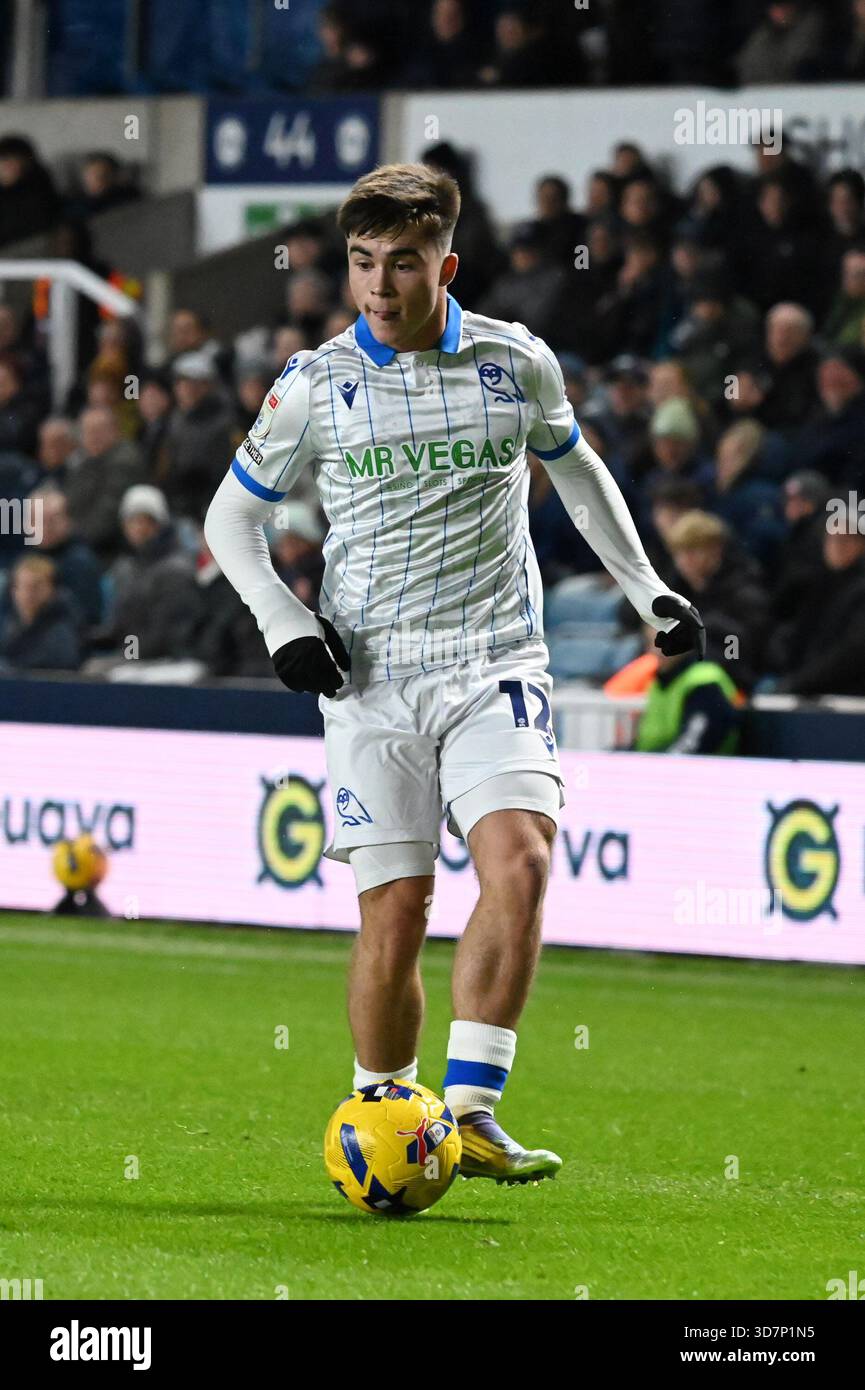 London, England. 26th Nov 2025. Sheffield Wednesday's Harry Amass ...