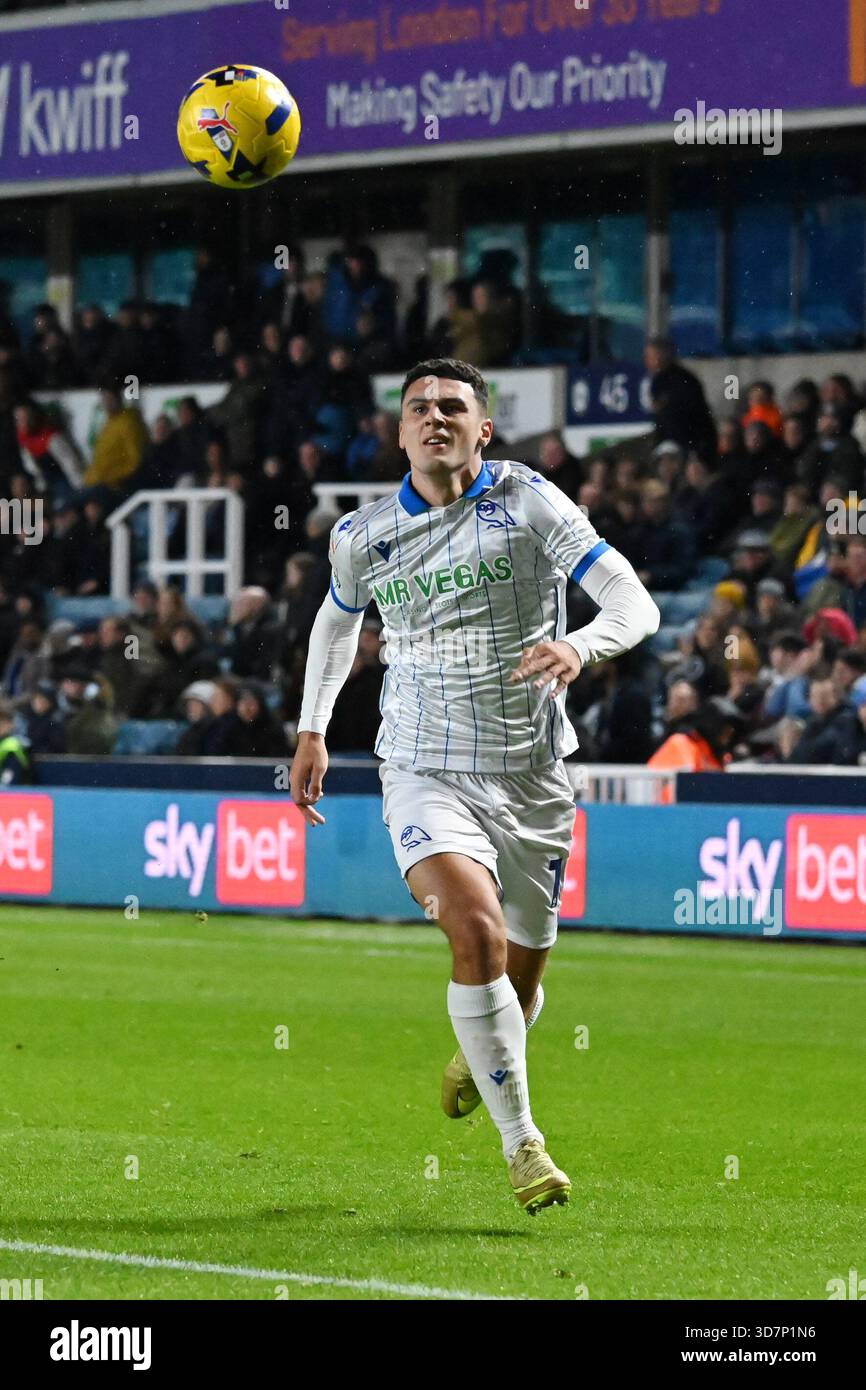 London, England. 26th Nov 2025. Sheffield Wednesday's Bailey-Tye ...