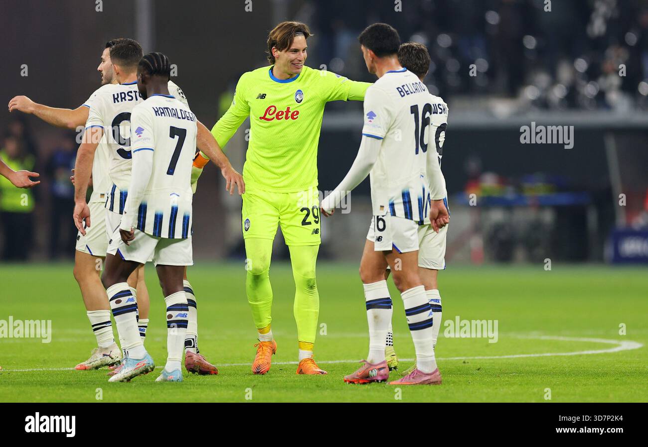 Final celebration from the left: Nikola Krstovic, Kamaldeen Sulemana ...