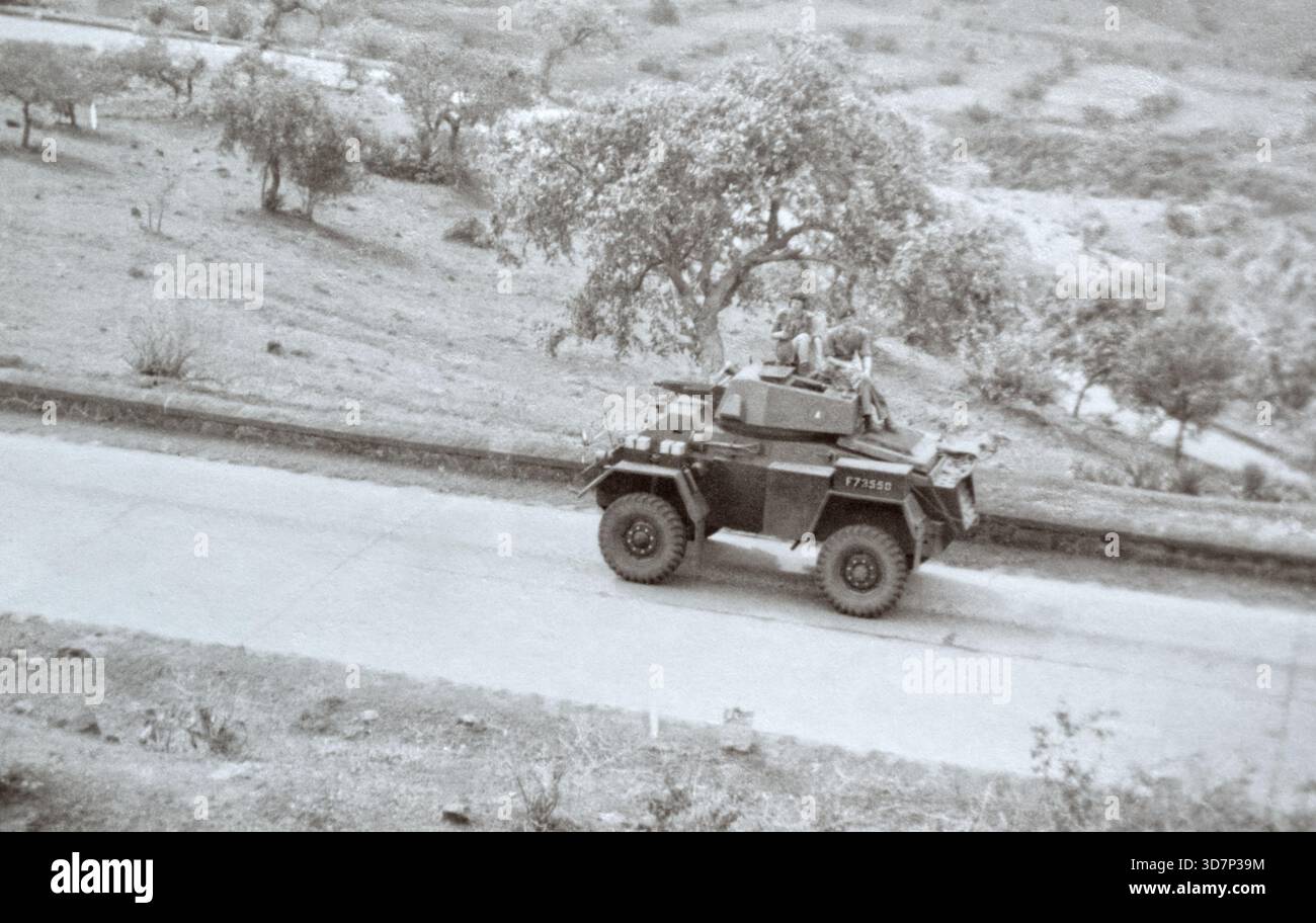 A British army Humber armoured car in Ambenali ghat near Satara, India ...