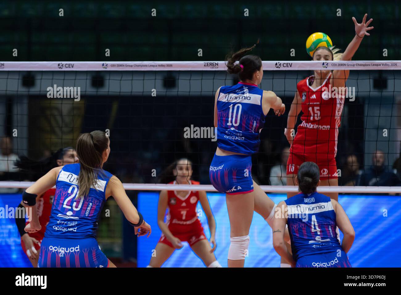 Attack of Benedetta Maria SARTORI (VeroVolley Milano) during CEV ...