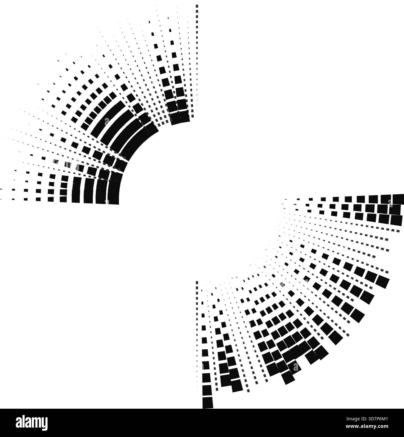 Irregular and long square rays radiate outward symmetrically from a ...