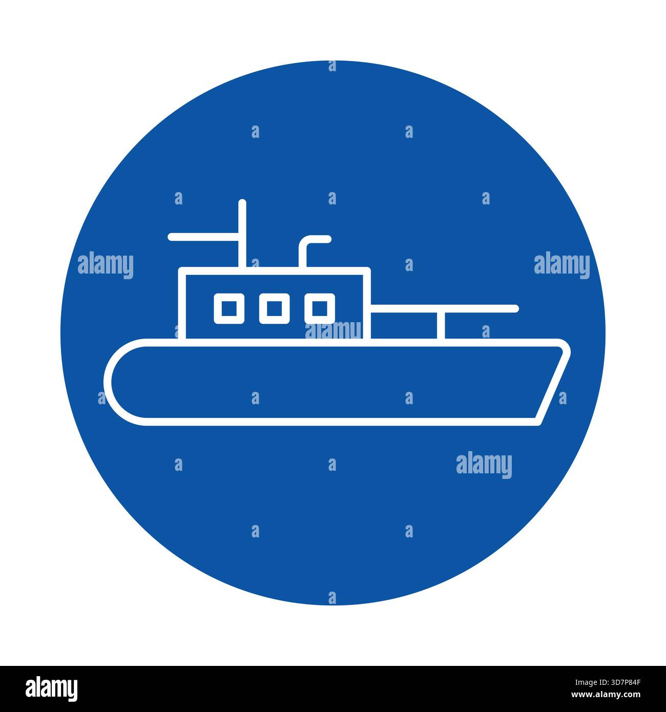 Blue workboat Stock Vector Images - Alamy