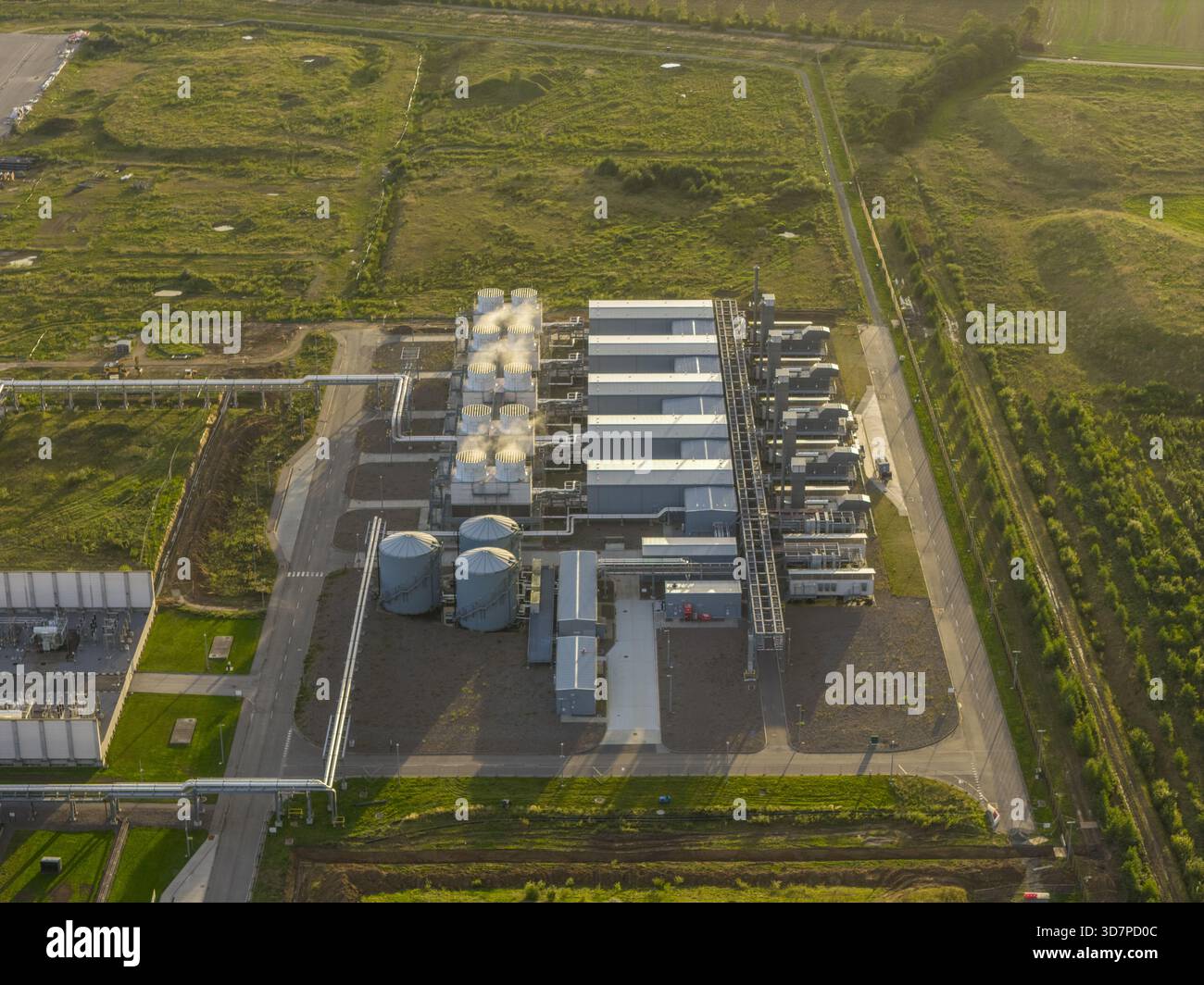 Aerial perspective industrial complex featuring hi-res stock ...