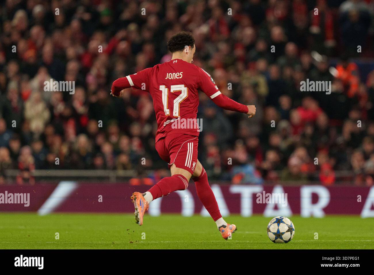 Curtis Jones of Liverpool in action during the UEFA Champions League ...