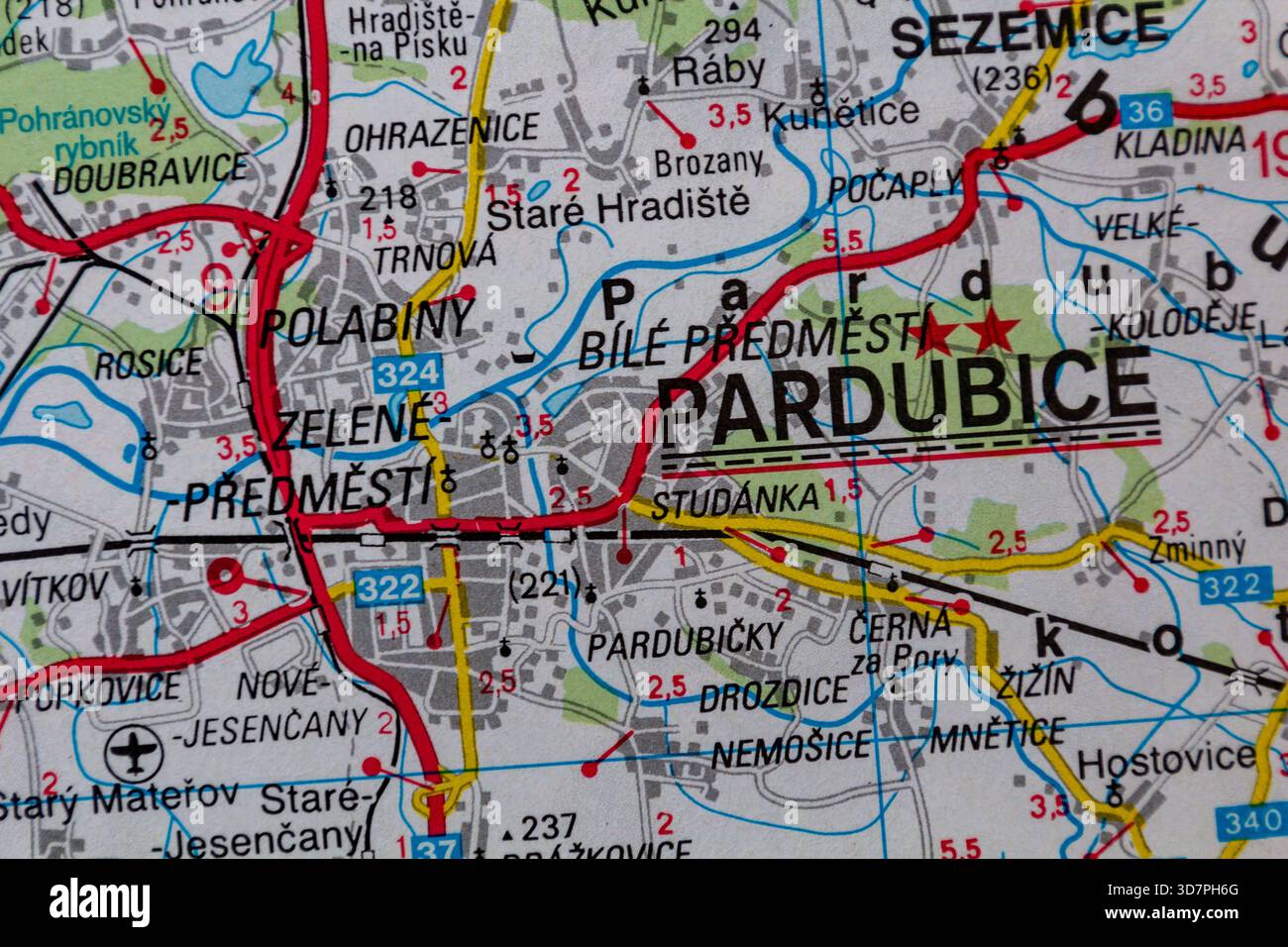 Pardubice map hi-res stock photography and images - Alamy