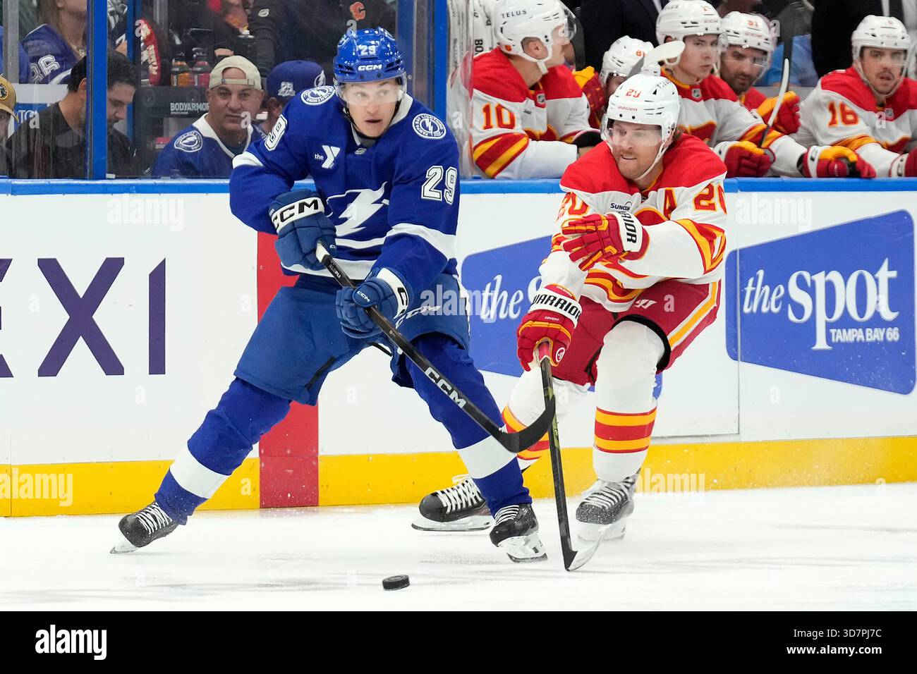 Tampa Bay Lightning right wing Pontus Holmberg (29) moves the puck ...