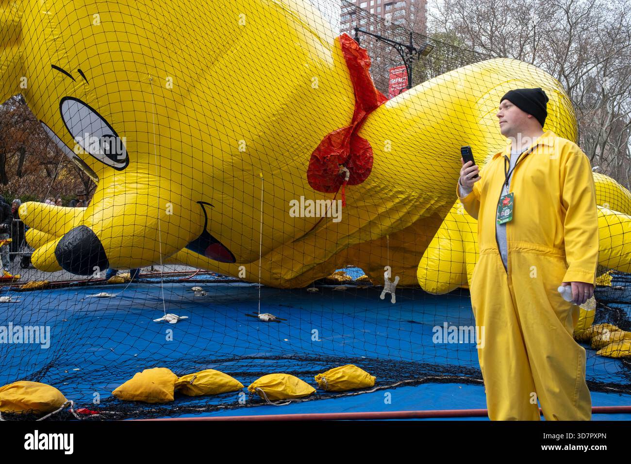 Haribo's Goldenbear balloon seen with it's tech crew. Every year since ...