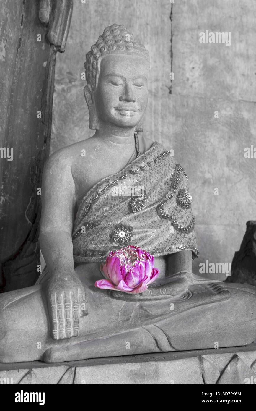 Sandstone Buddha statue, (Bhumispara mudra: Buddha Gautama at the ...