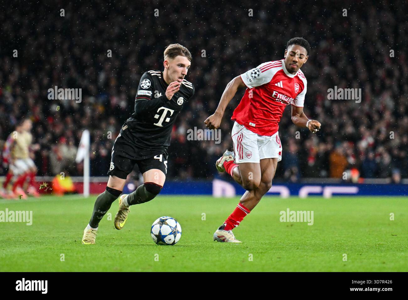 LONDON, ENGLAND - NOVEMBER 26: in the duel Lennart KARL (FC Bayern ...