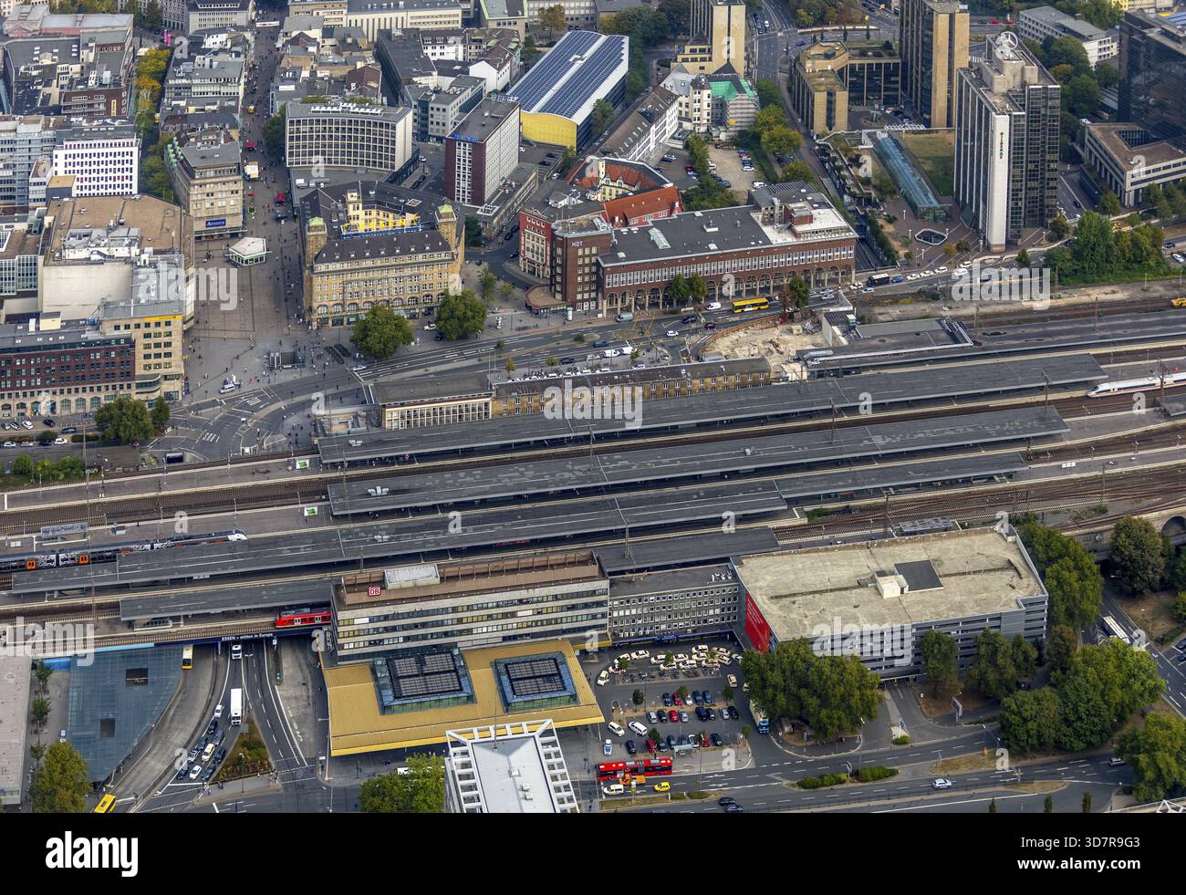 Essen main station with wasteland from the station building, south ...