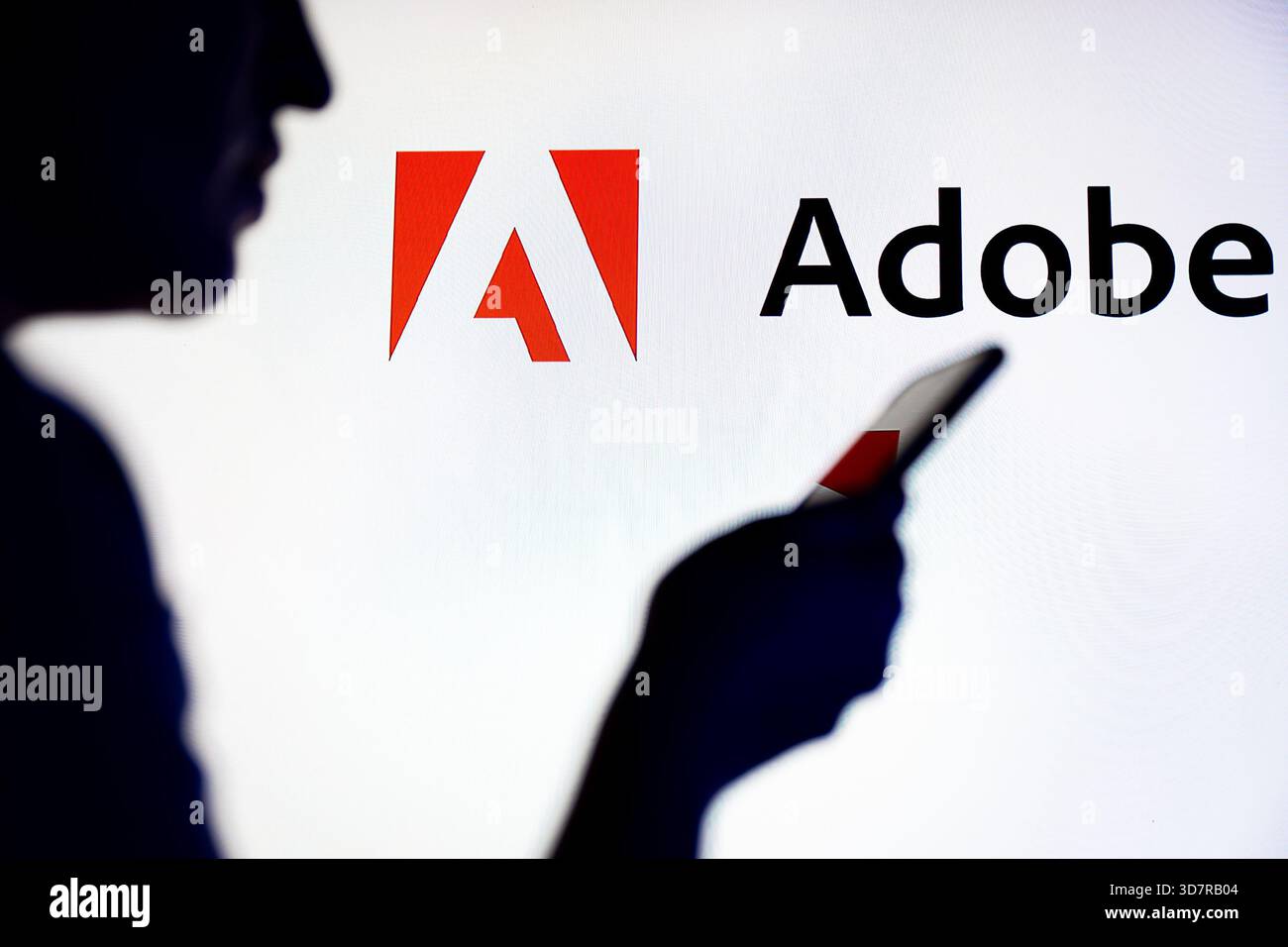 In this photo illustration, the Adobe logo is seen displayed on TV ...