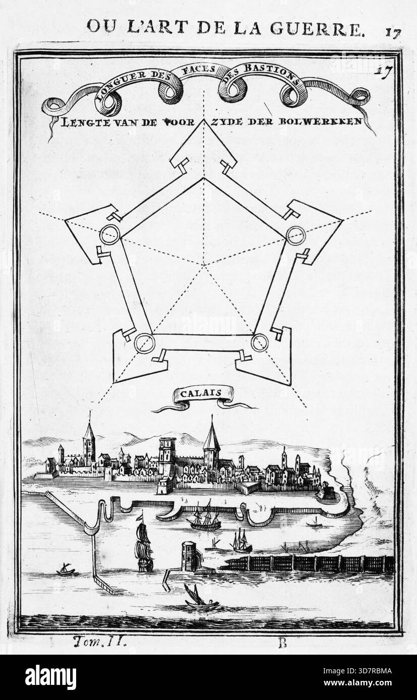 Engraving from The Labors of Mars, or The Art of War, by Alain Manesson ...