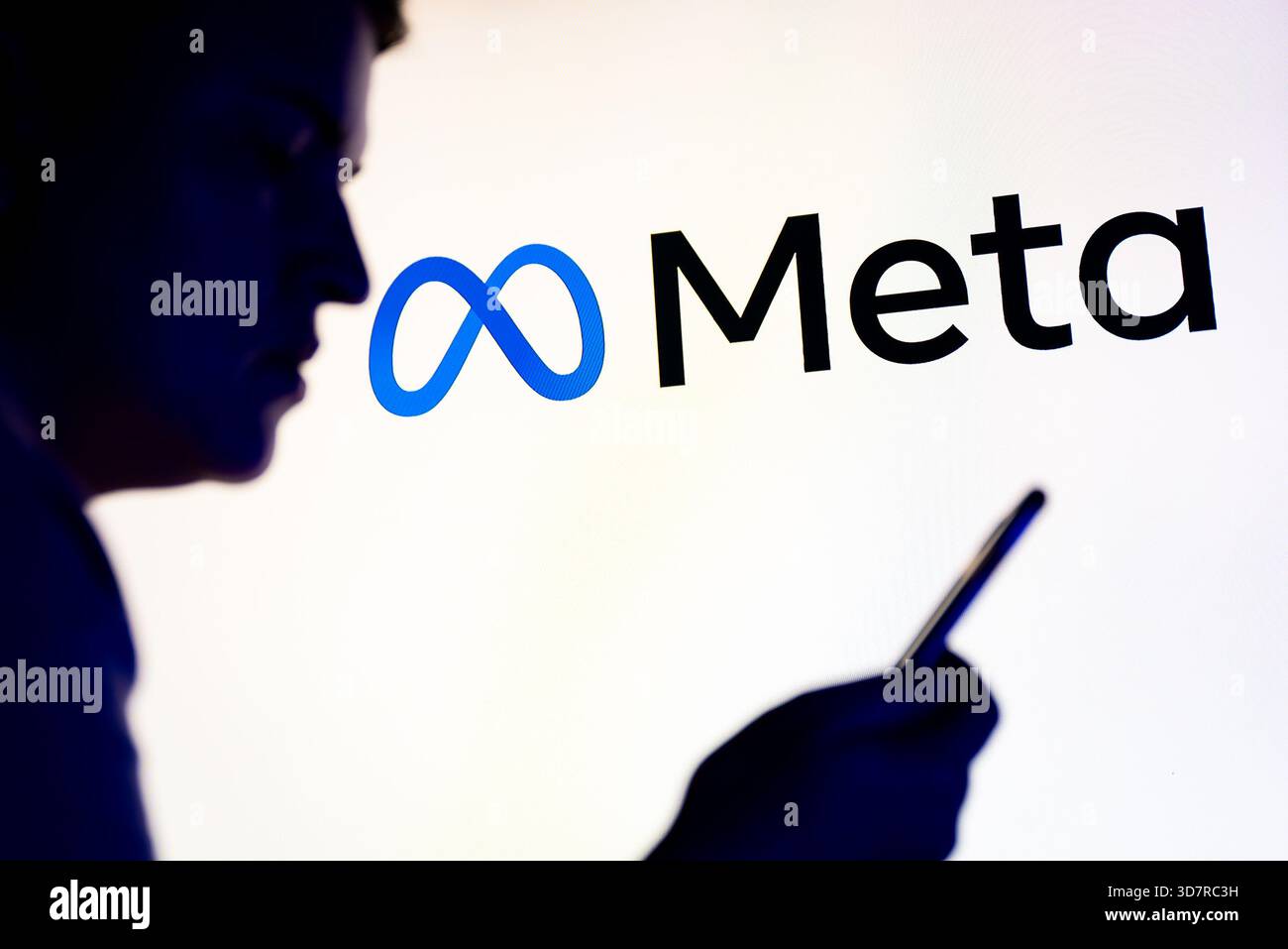 In this photo illustration, the Meta logo is seen displayed on TV ...