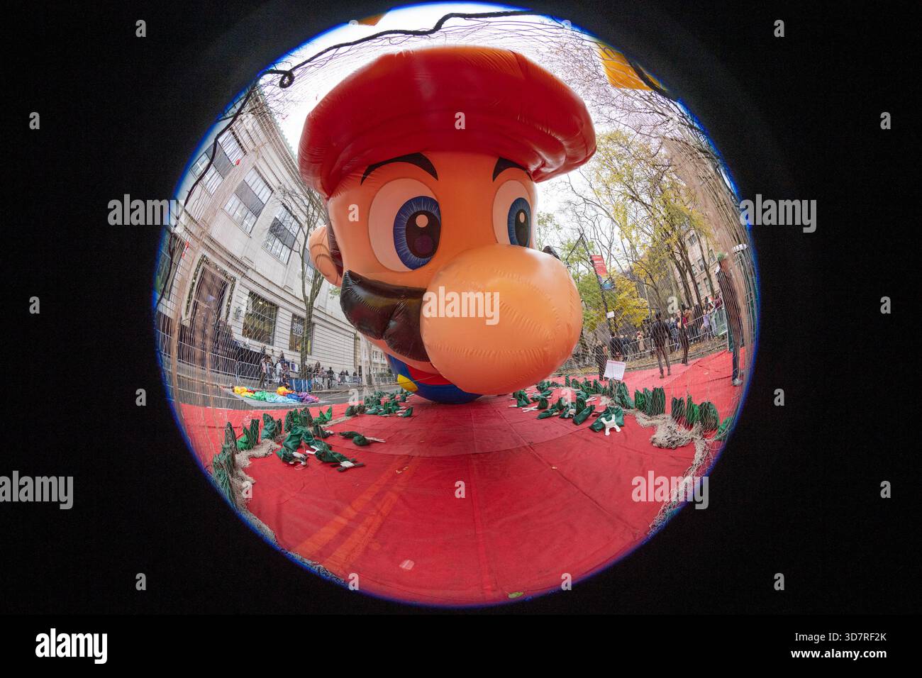 Mario by Nintendo balloon inflated for 99th Macy's Thanksgiving Day ...