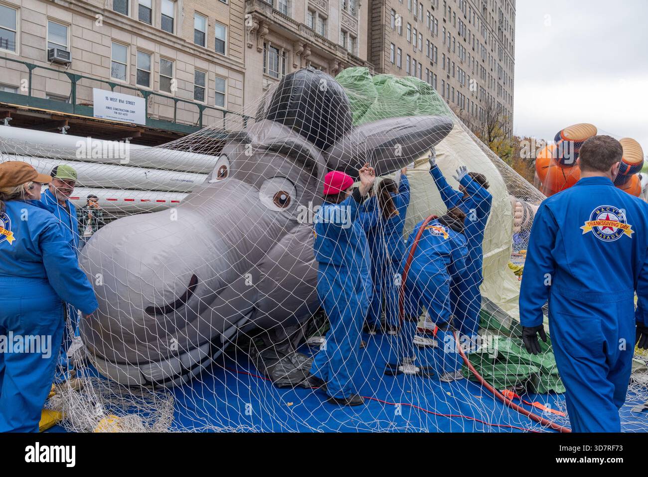 Donkey from Shrek by DreamWorks Pictures balloon inflated for 99th Macy ...