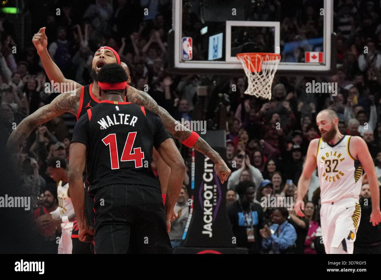 Toronto Raptors forward Brandon Ingram (3) celebrates his game-winning ...
