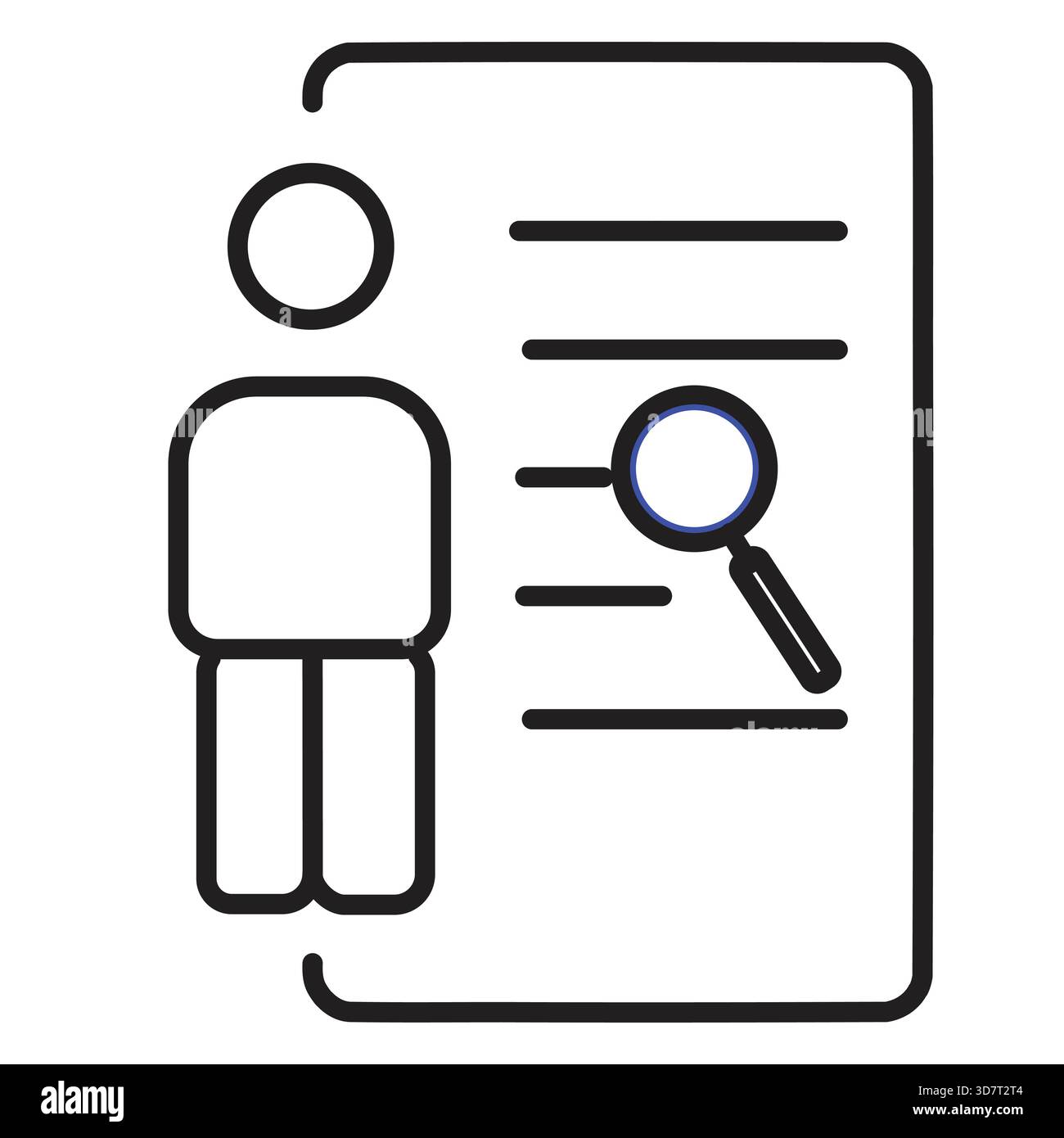 Human resources document review with magnifying glass icon Stock Vector ...
