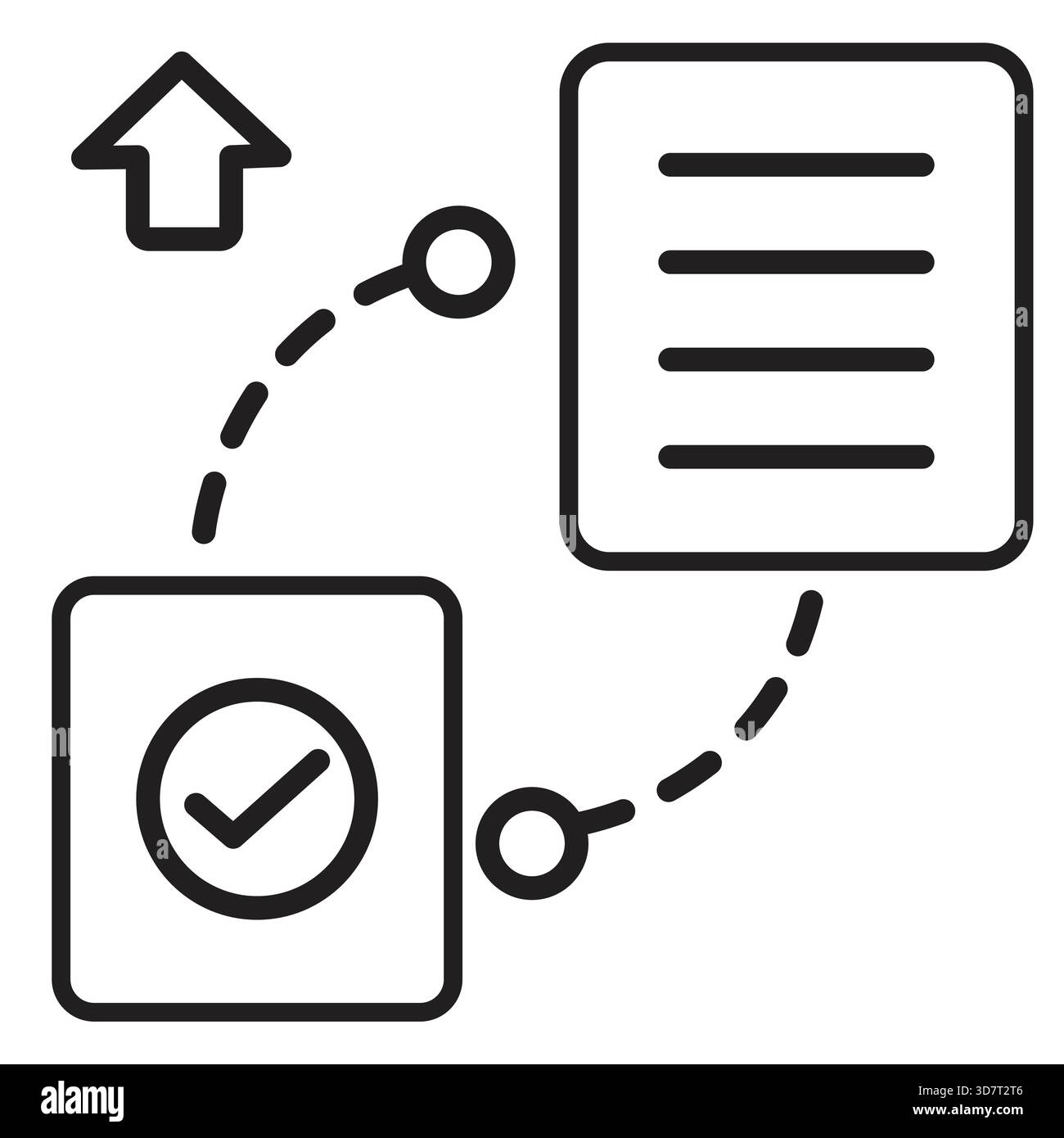 Process flowchart with checklist and document icons Stock Vector Image ...