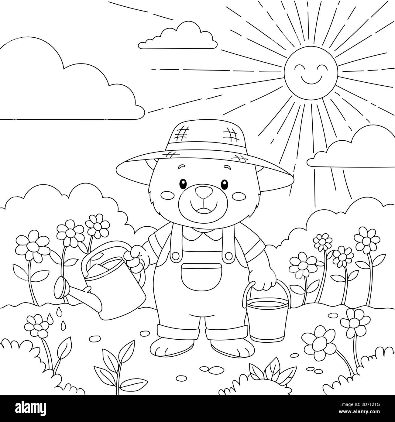 Coloring page of clouds Cut Out Stock Images & Pictures - Alamy