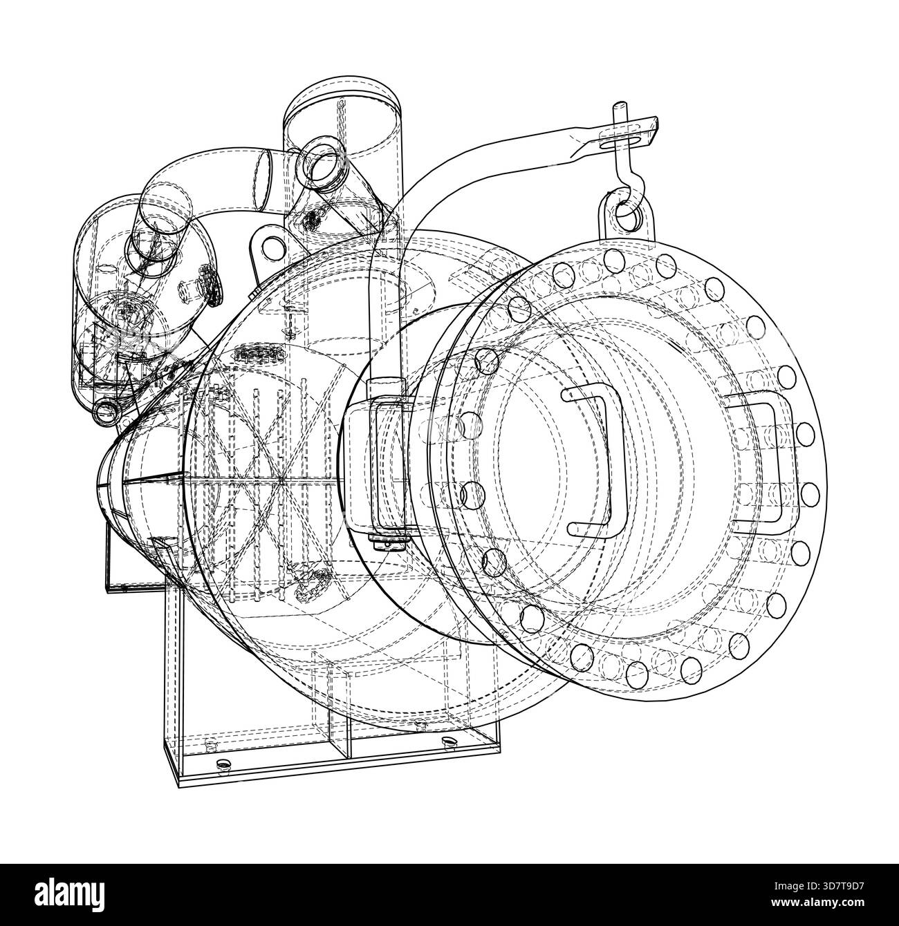Complex Mechanical Blueprint. Vector Stock Vector Image & Art - Alamy
