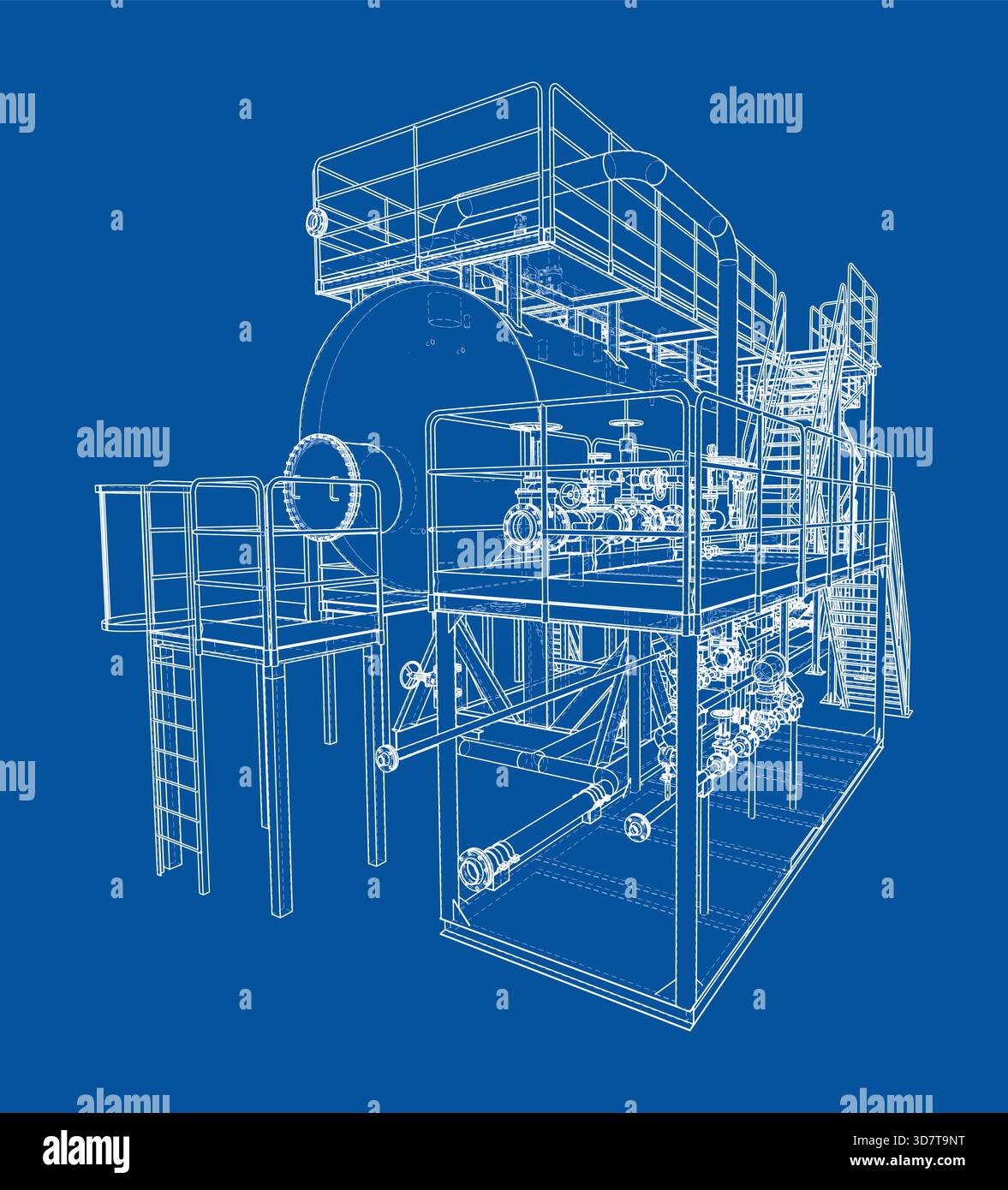 Industrial Machinery Blueprint. Vector Stock Vector Image & Art - Alamy