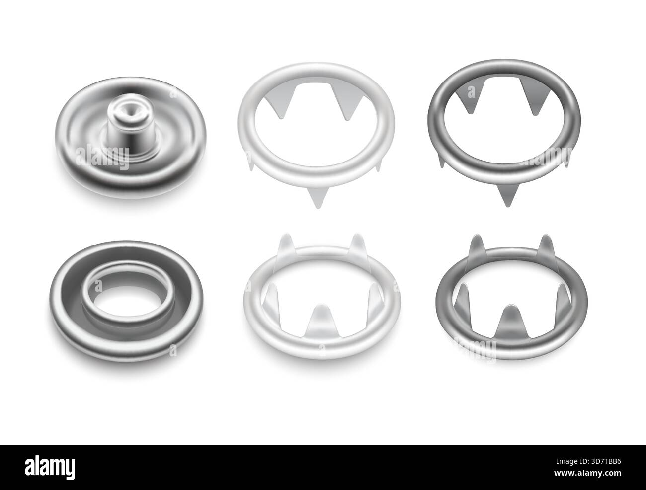 Metal buttons silver Stock Vector Images - Alamy