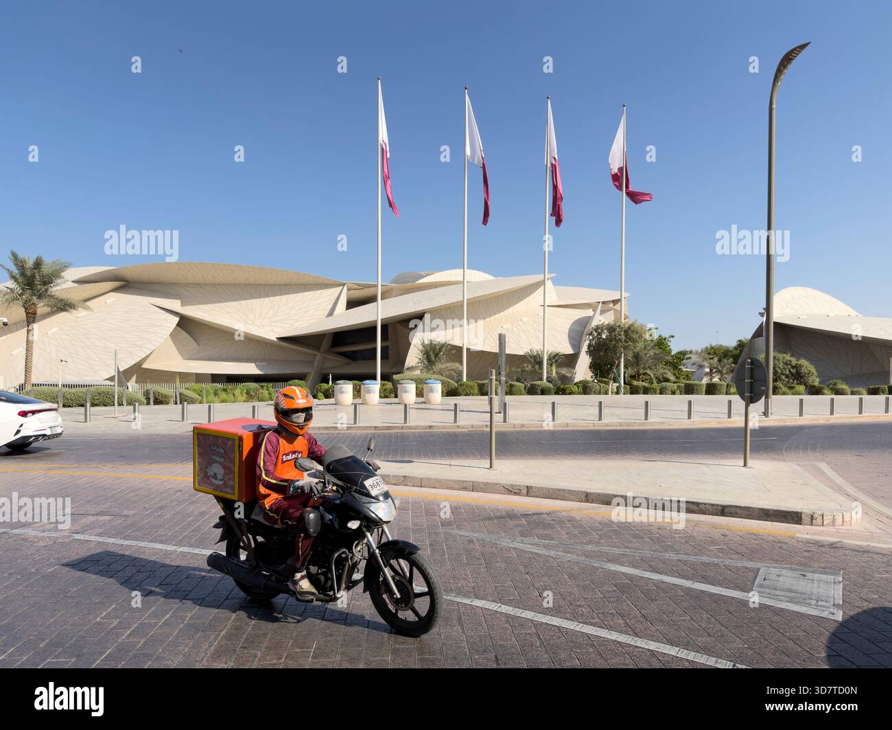 Doha, Qatar - November 21, 2025: Talabat Delivery Service delivery man ...