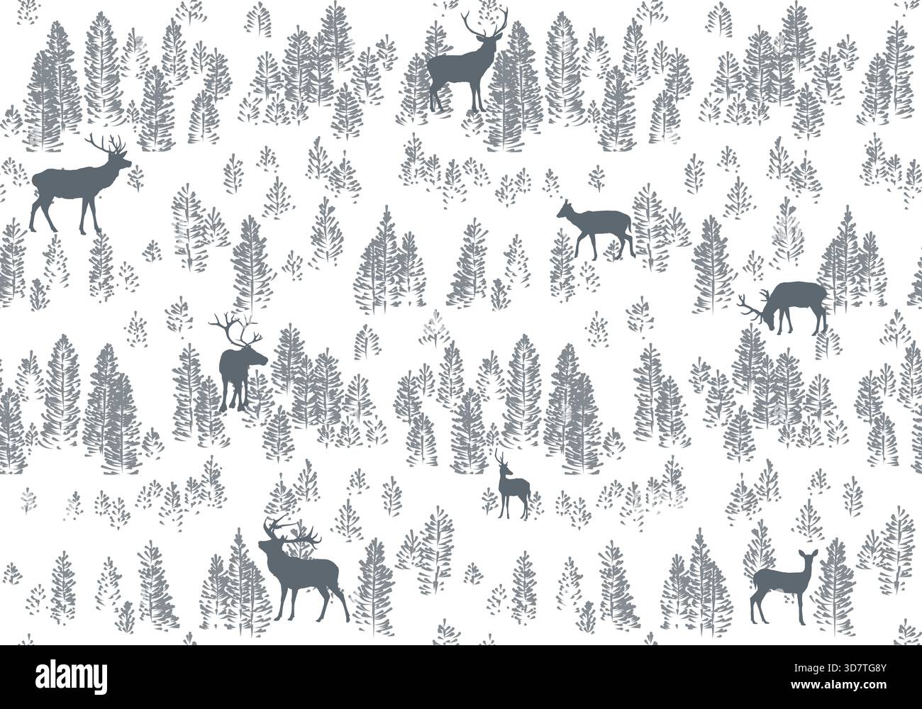 Misty forest pine trees Stock Vector Images - Alamy