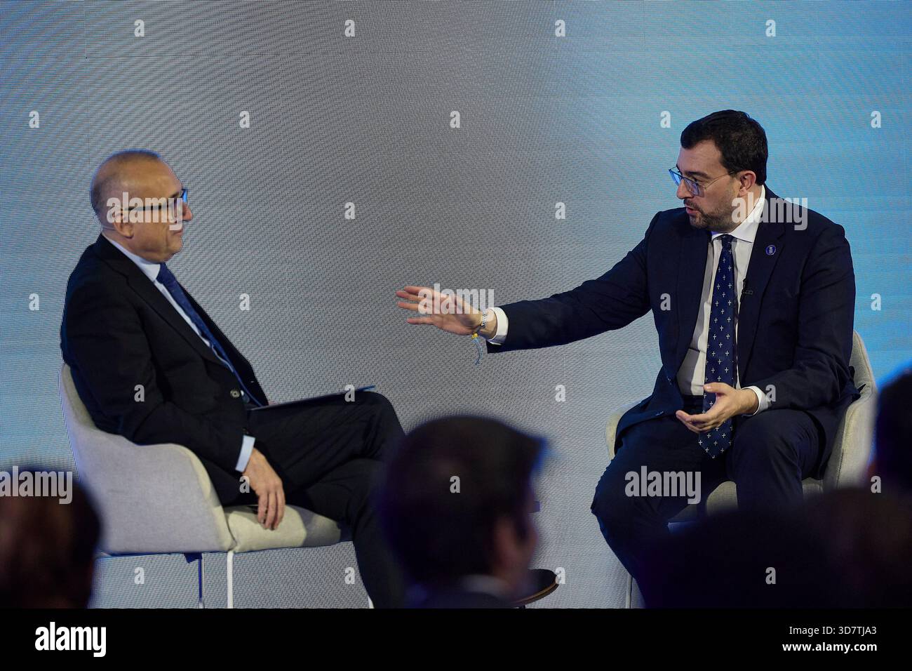 The president of the Principality of Asturias, Adrián Barbón, during ...