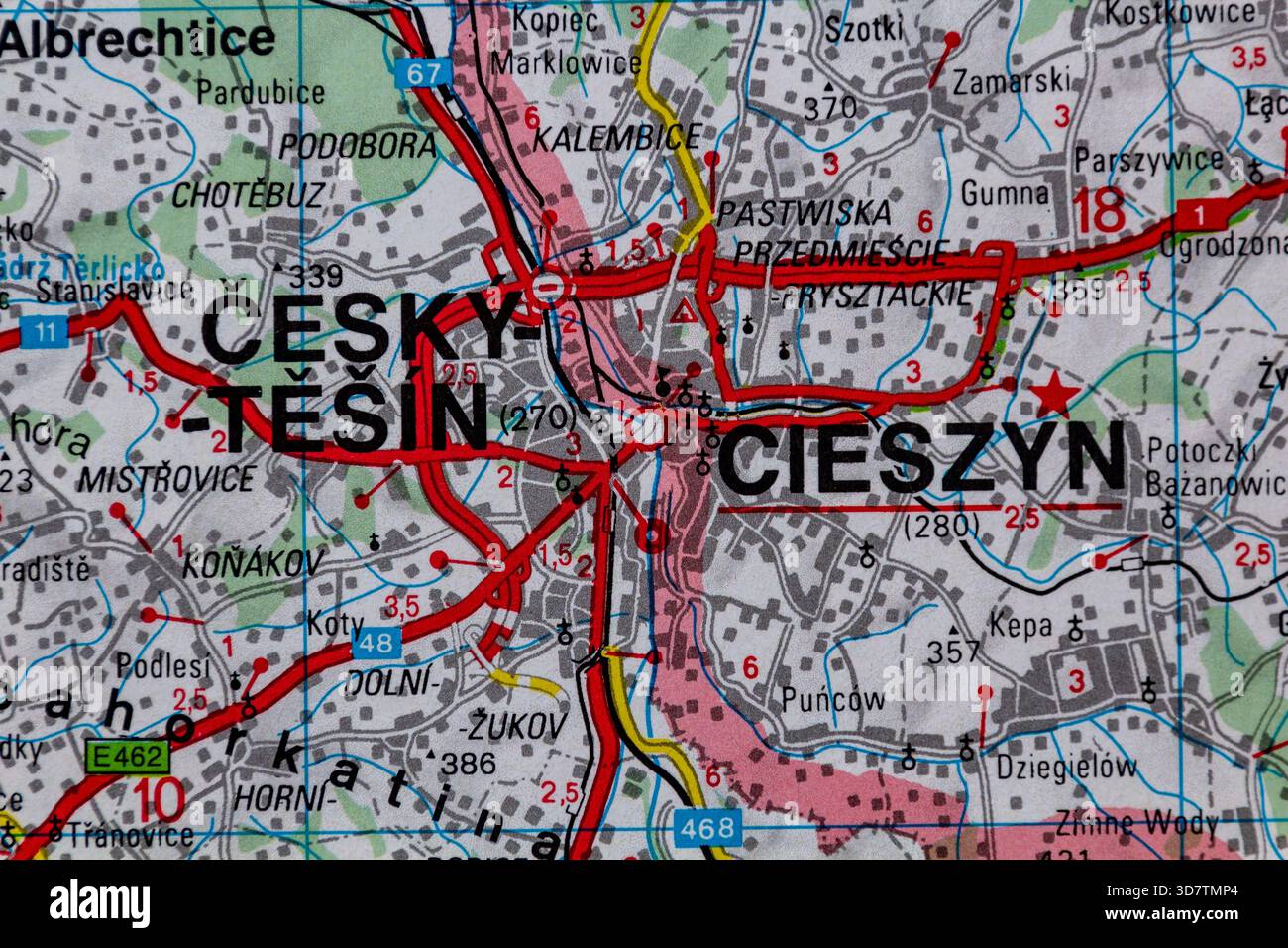 Tesin map hi-res stock photography and images - Alamy