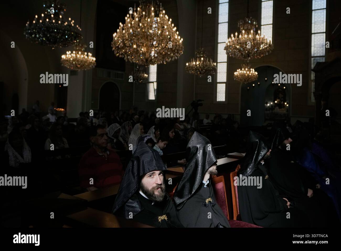 Lebanese priests of Armenian descent take part in a Mass at the ...