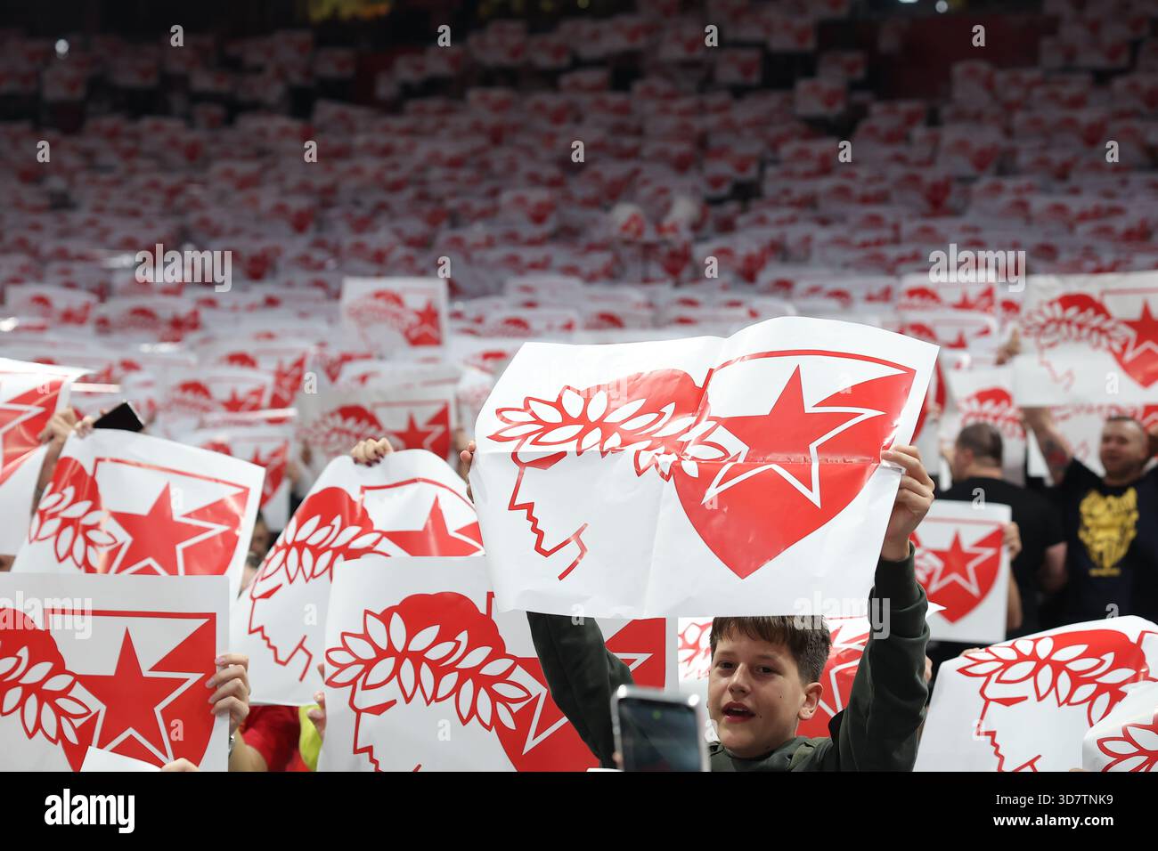 Belgrade, Serbia. 26th Nov, 2025. Crvena Zvezda's supporters Delije ...