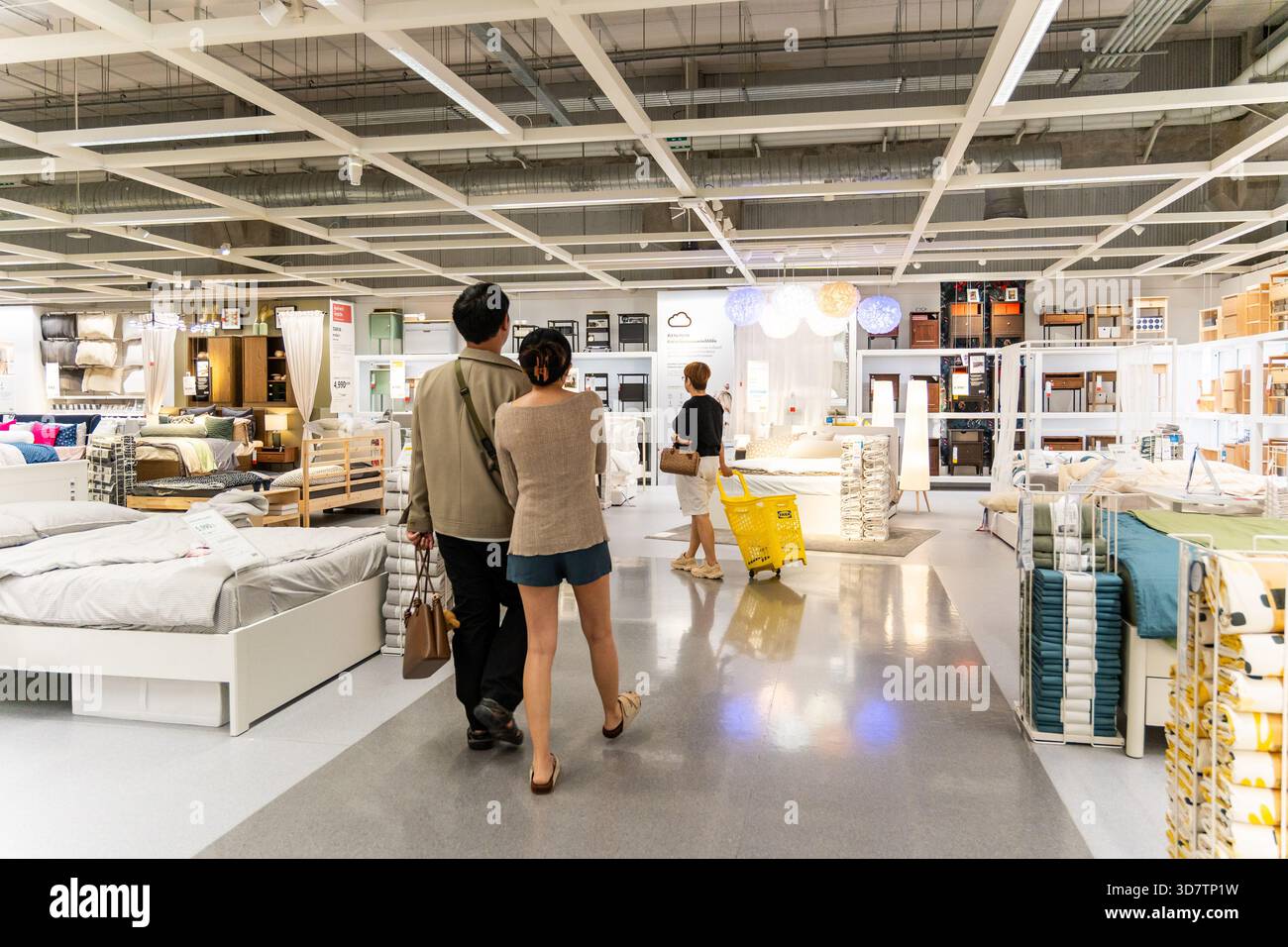 A view of a couple walking along the path of the IKEA store at IKEA ...