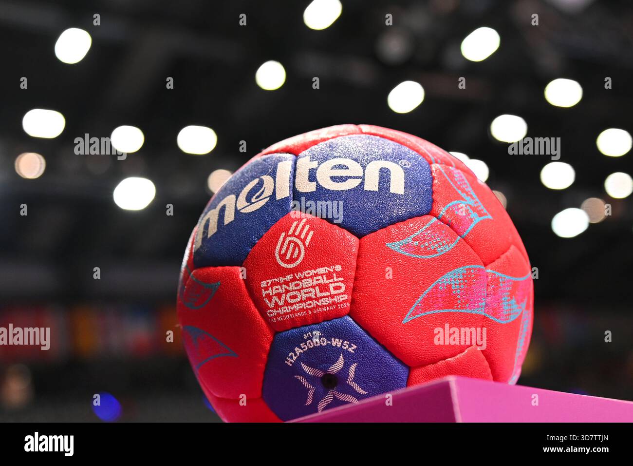 Official match ball, ball, close-up shot. Handball World Championship ...