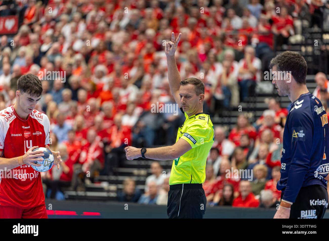 Aalborg, Denmark. 26th, November 2025. Referee Tobias Tonnies seen ...