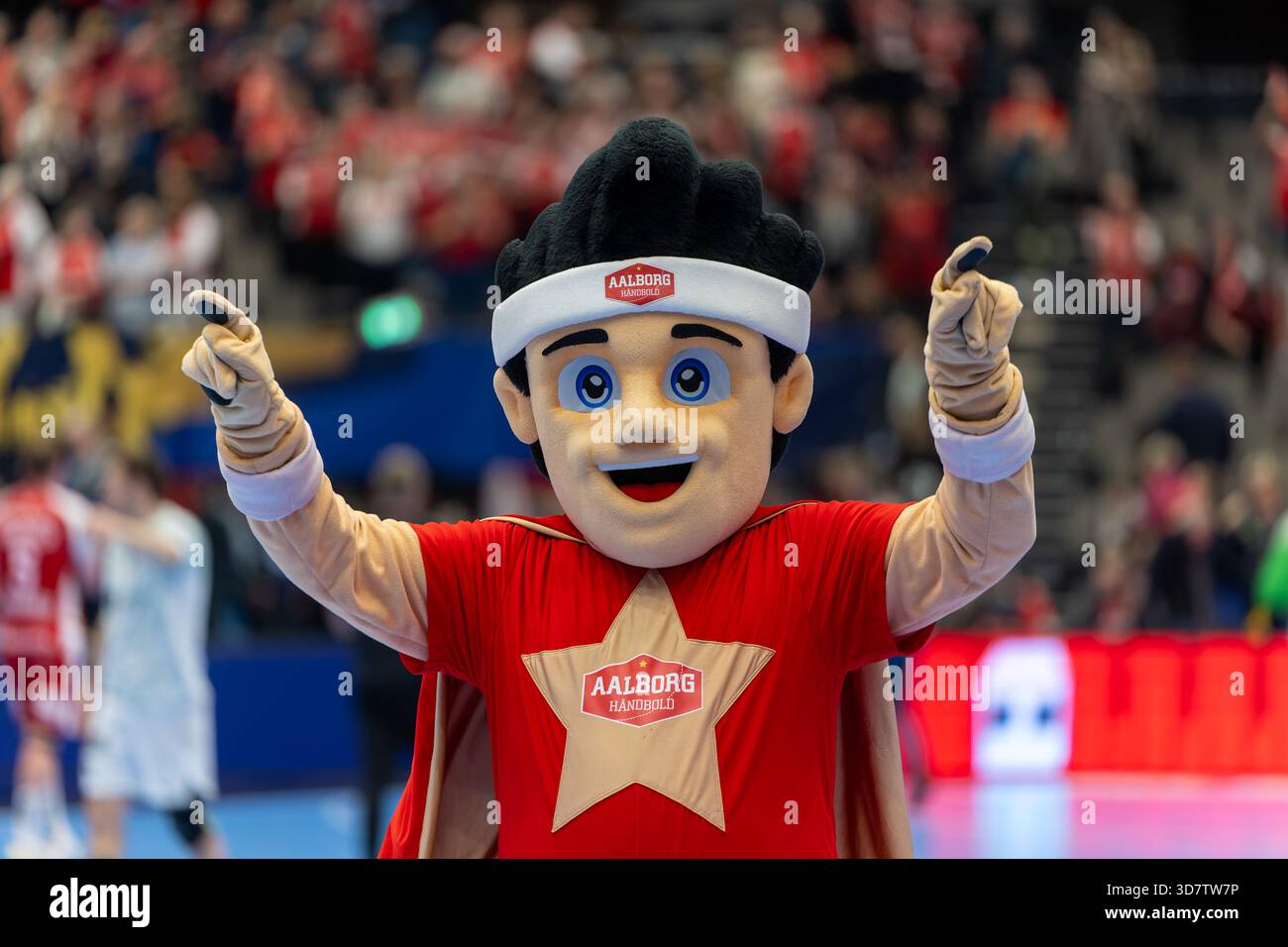 Aalborg, Denmark. 26th, November 2025. The mascot of Aalborg Handball ...