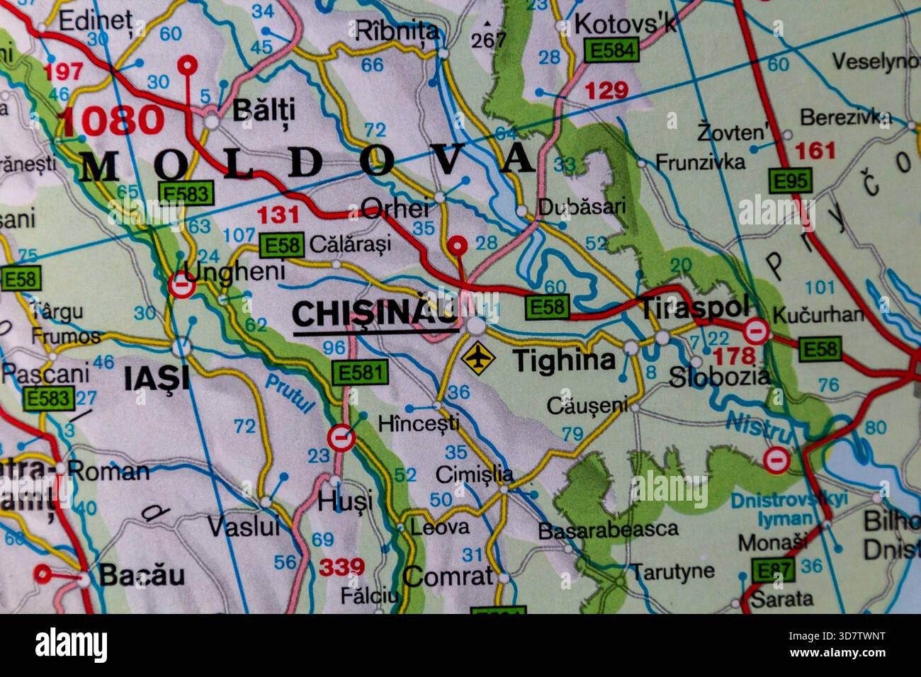 Chisinau, Moldova, on a road map Stock Photo - Alamy