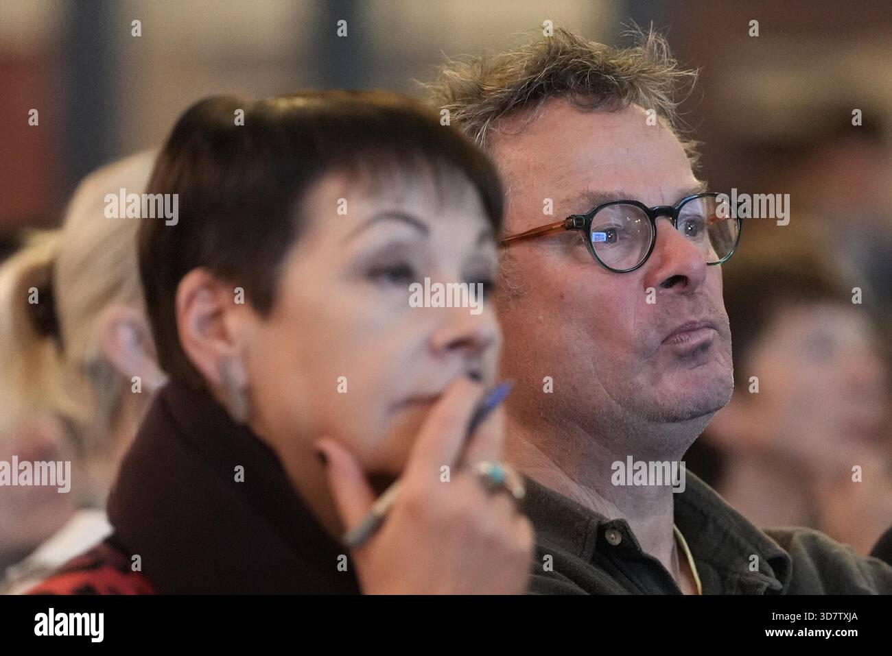 Caroline Lucas and Hugh Fearnley-Whittingstall at an "emergency climate ...