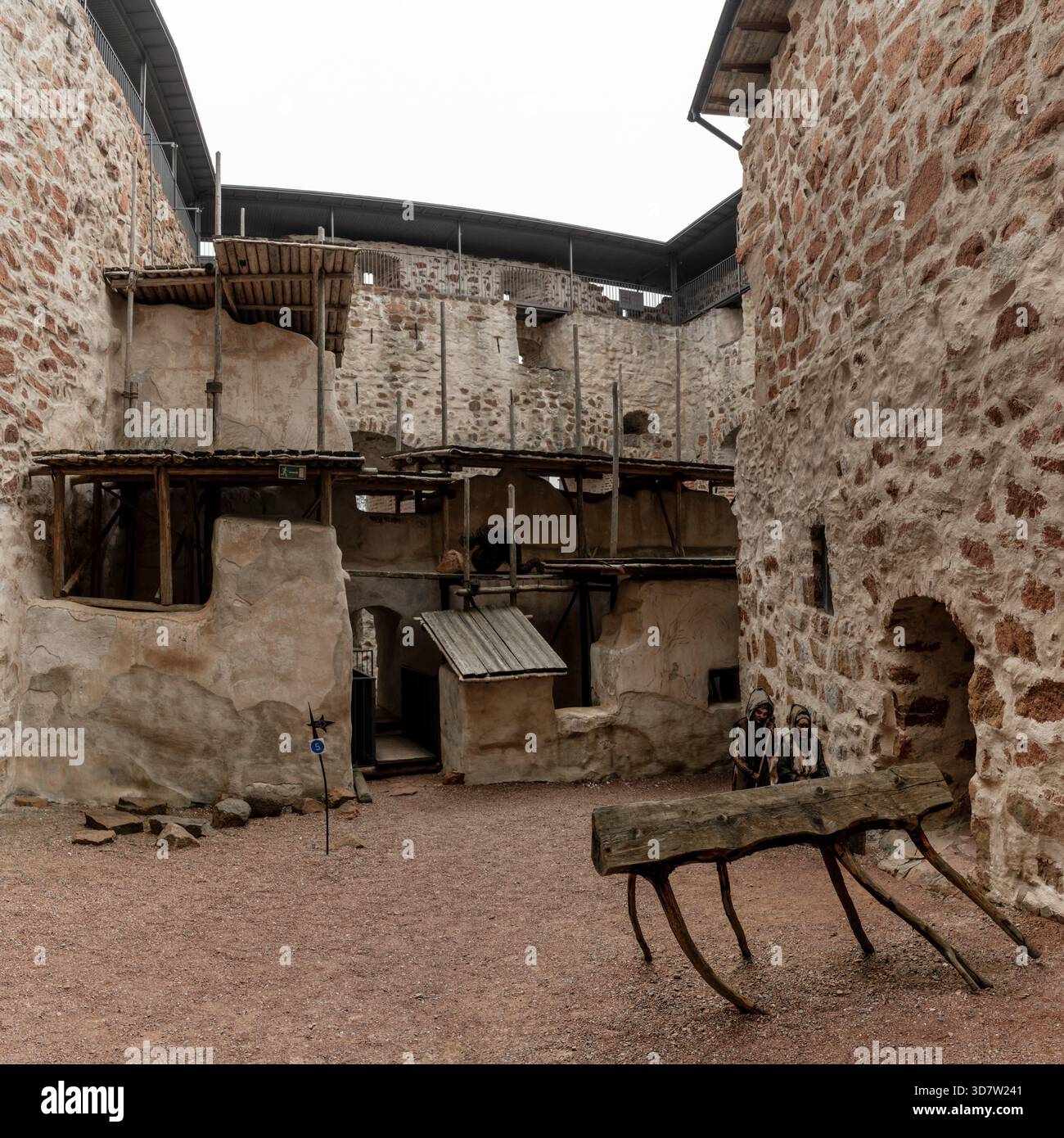 Sund, Finland - 8 September, 2025: view of the inner courtyard of Kastelholm Castle in the Aland ...