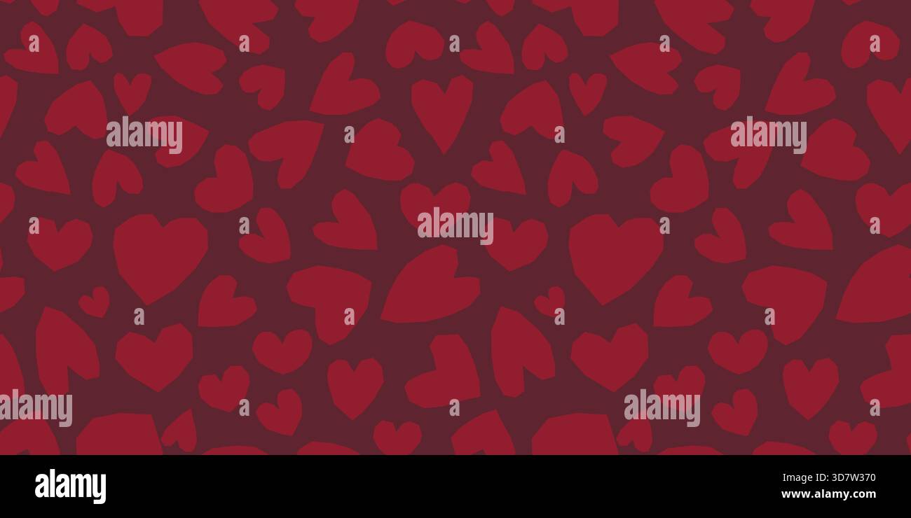 Bright red hearts devilish pattern. Background with cut out hearts of ...